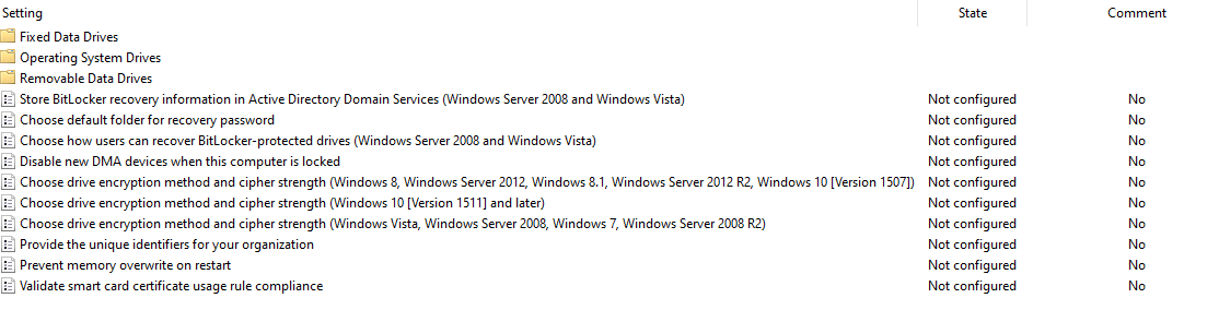 BitLocker warns some settings are managed by your administrator ...