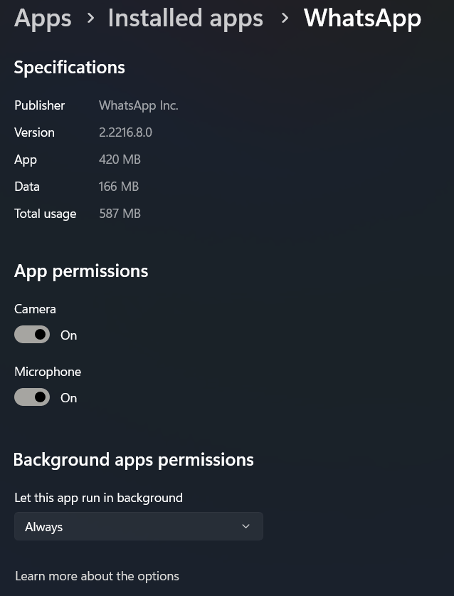 Manage background activity for apps in Windows - apps keep closing ...