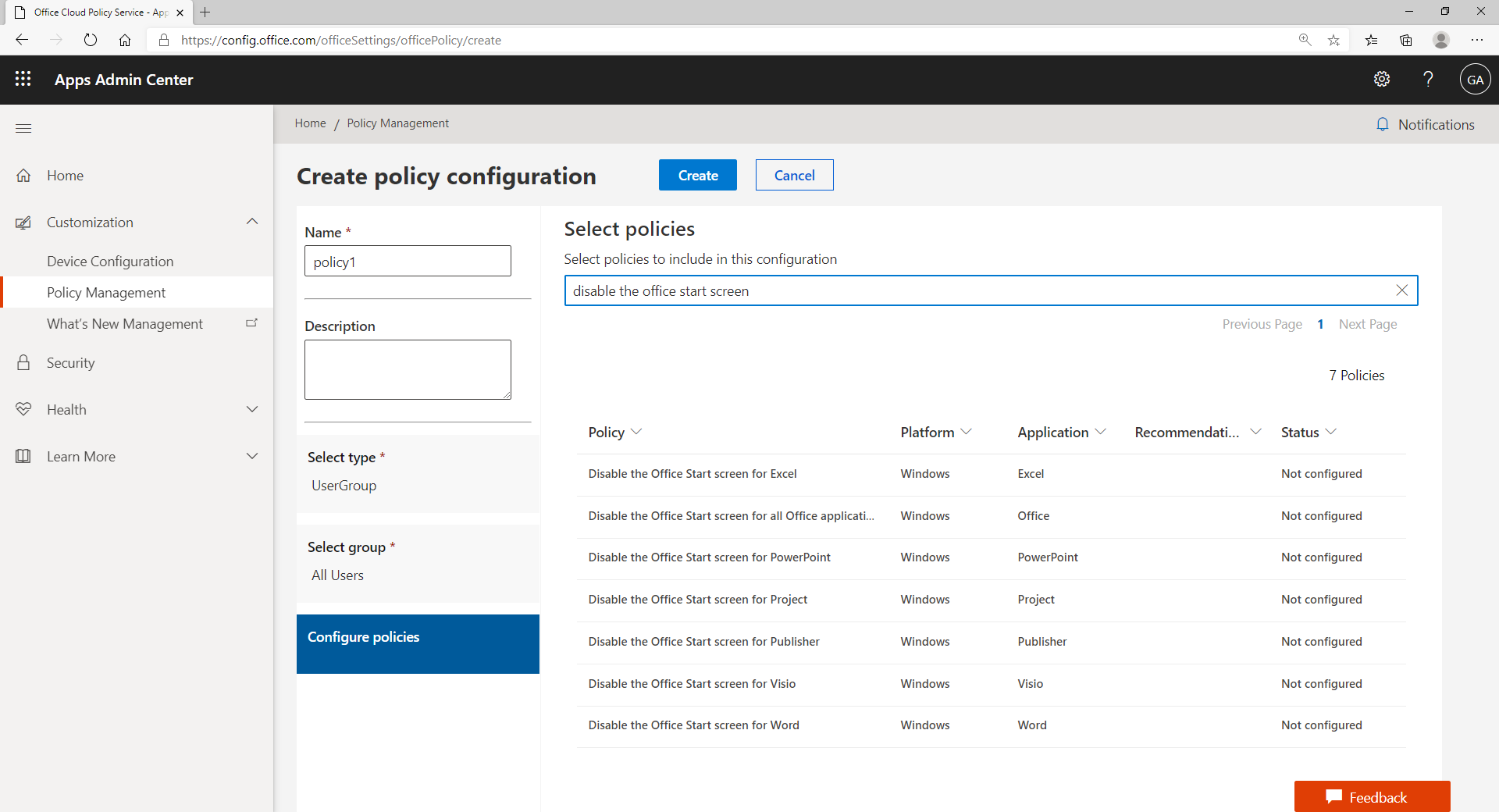 Disable Start Screen for Office 365 Application - Microsoft Q&A