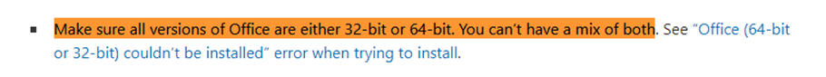Install 32-bit on top of Office 365 64-bit? - Microsoft Q&A