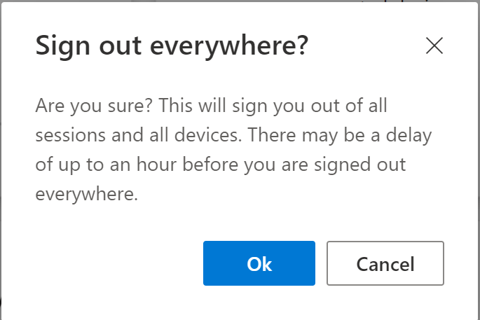 Sign out everywhere action - Microsoft Q&A