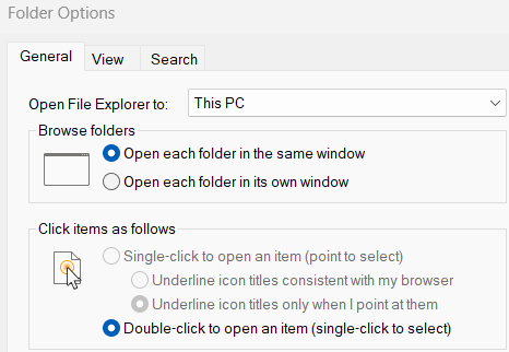 Windows 11 Pro - 24H2 26100.4946 File Explorer - Click to Open Option ...