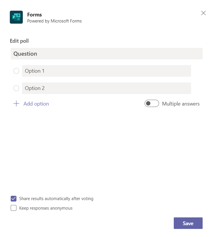 Microsoft form I created doesn't show up in MS Teams - Microsoft Q&A
