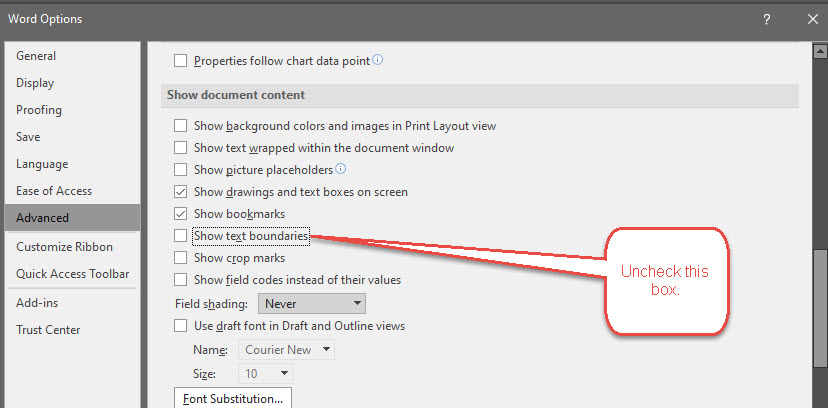 Dotted Box appears in Word - Microsoft Q&A