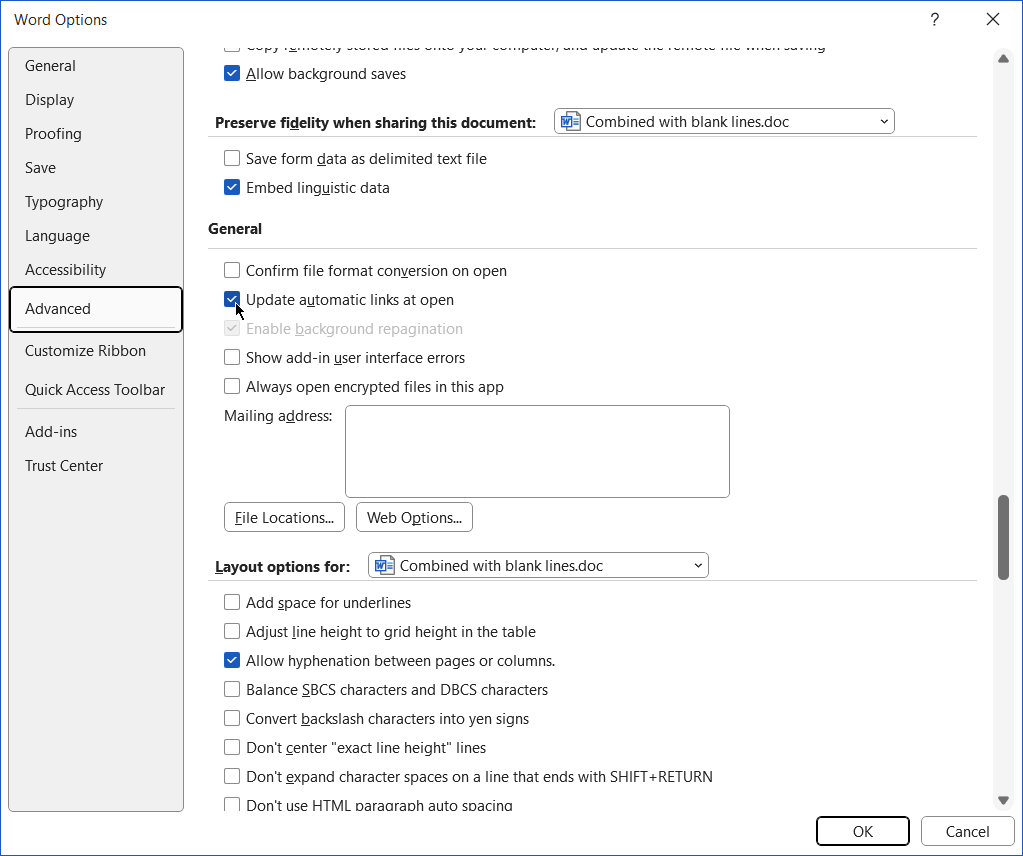 "This document contains links that may refer to other files" causing ...
