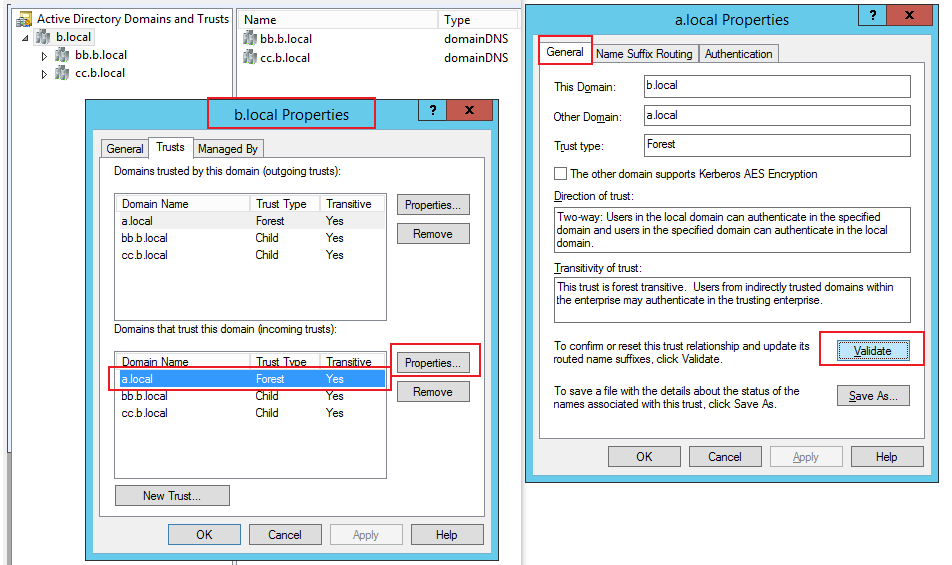 need help setting up authentication between one way trusted domain ...