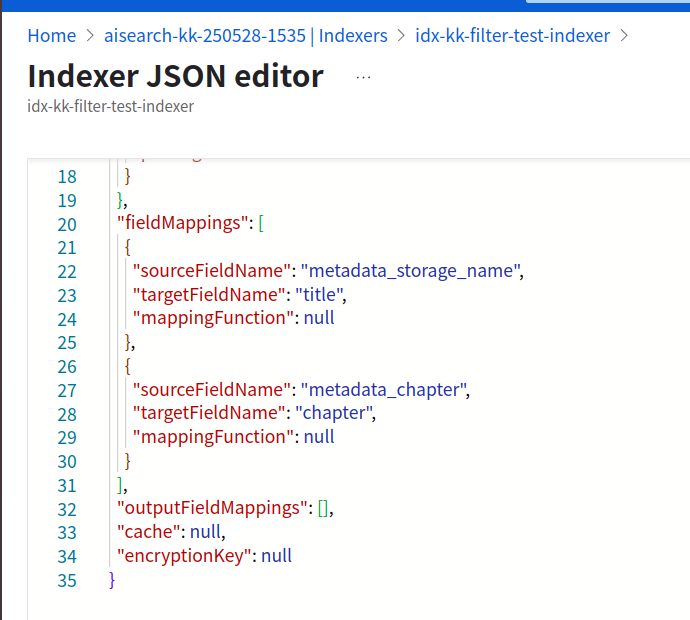 Unable to set field as filterable in AzureAISearch import and vectorize data wizard - Microsoft Q&A