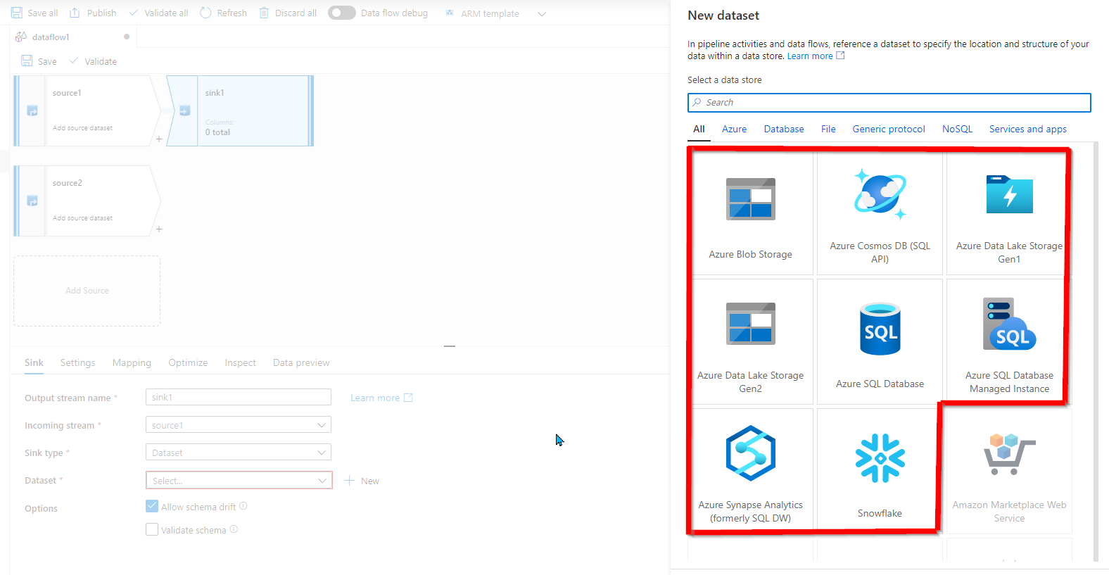 DataFlow Sink not allow to on premise SQL sqrver - Microsoft Q&A