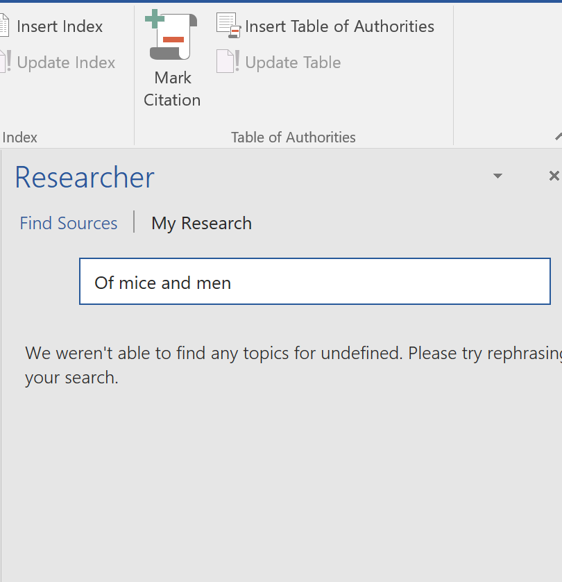 Researcher for Word - Microsoft Q&A