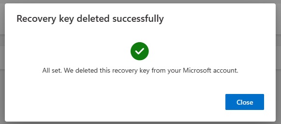 Cant Delete Bitlocker Keys From My Account Microsoft Qanda