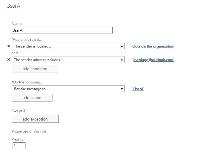 Set up auto reply for one recipient in Exchange2016 - Microsoft Q&A