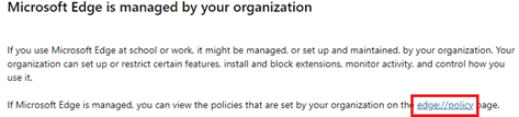 Why edge says "Your browser is managed by your organization ...