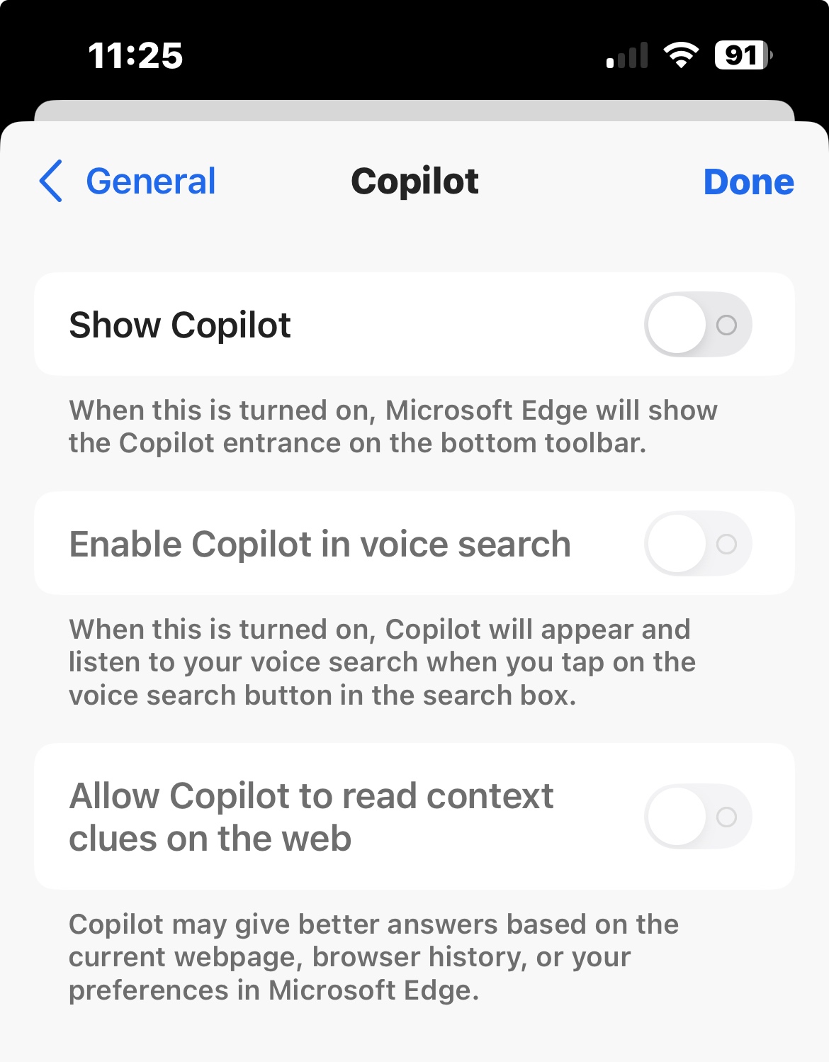 Can I turn OFF the Copilot Answer thing at the top of most or all search results on EDGE on my ...