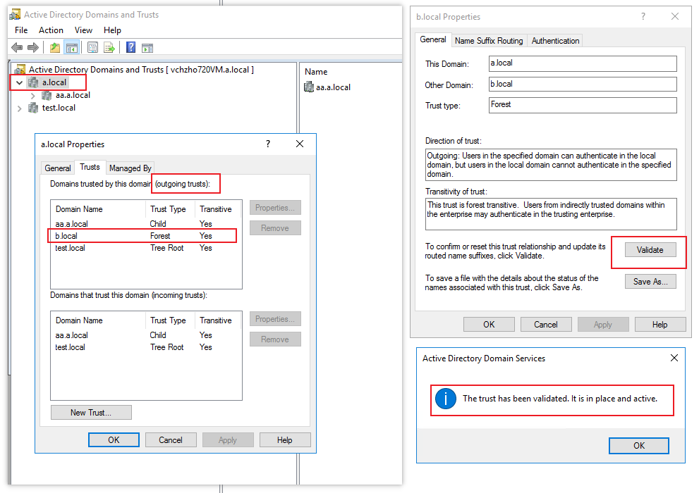 need help setting up authentication between one way trusted domain ...