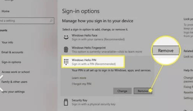 To sign in to windows security I need to enter pin but I don't ...