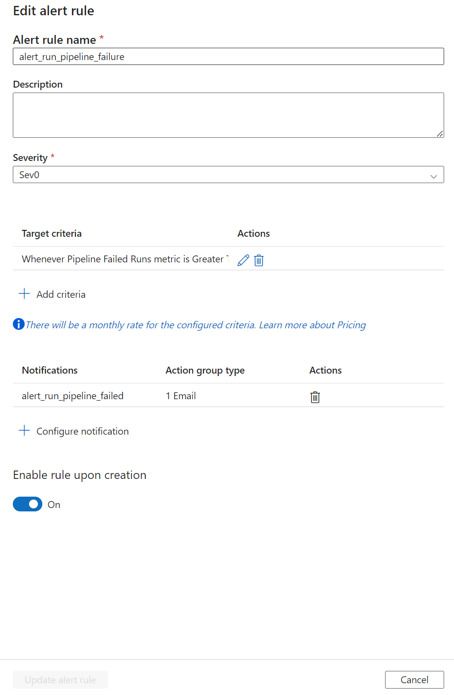 data factory alert not working - Microsoft Q&A