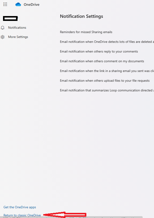 back to onedrive classic view missing - Microsoft Q&A