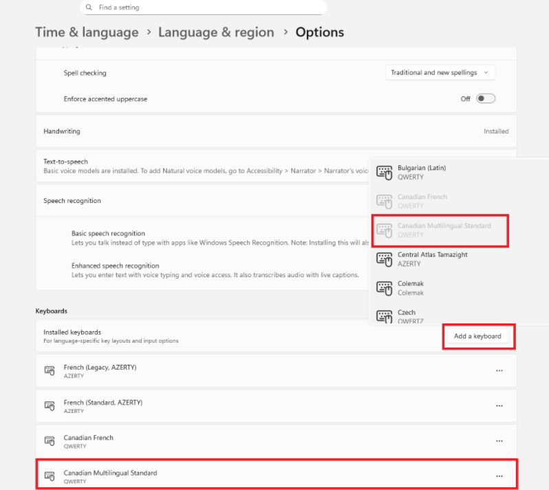 comment installer le Clavier Français Canada multilingue - Microsoft Q&A