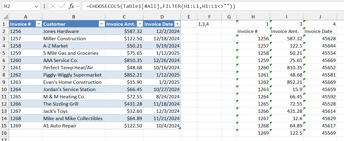 How Can Make Table Filter Dynamically Update Columns To Include Base On
