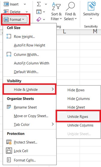 Unhide rows in Excel - Microsoft Q&A