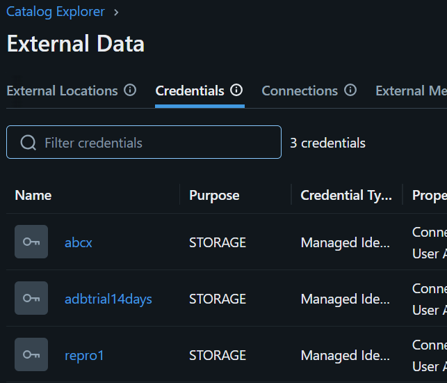 Error creating service credentials from Access Connector in Azure Databricks - Microsoft Q&A