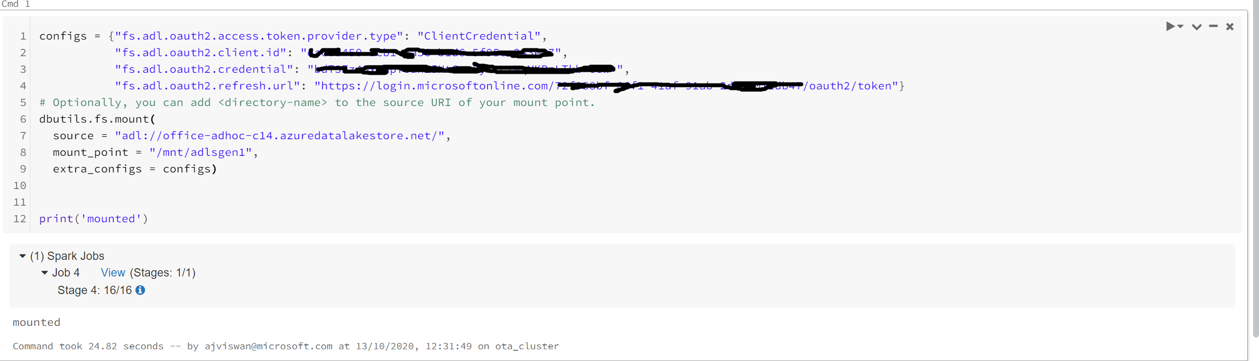Unable To Read Csv File From Cosmos Gen1 Through Spark Pandas Read 4593