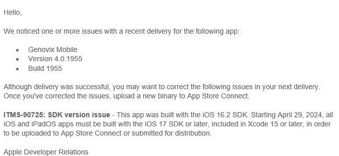 Update iOS SDK - Microsoft Q&A
