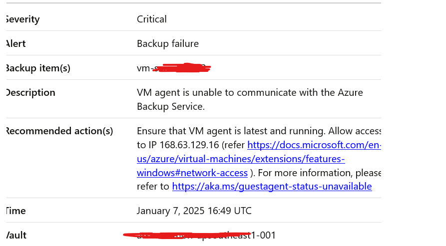 Azure Backup Failed - Microsoft Q&A