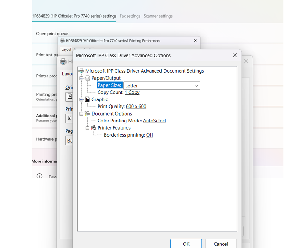Windows 11 does not allow 2-sided printing (HP6960 and HP7740 ...