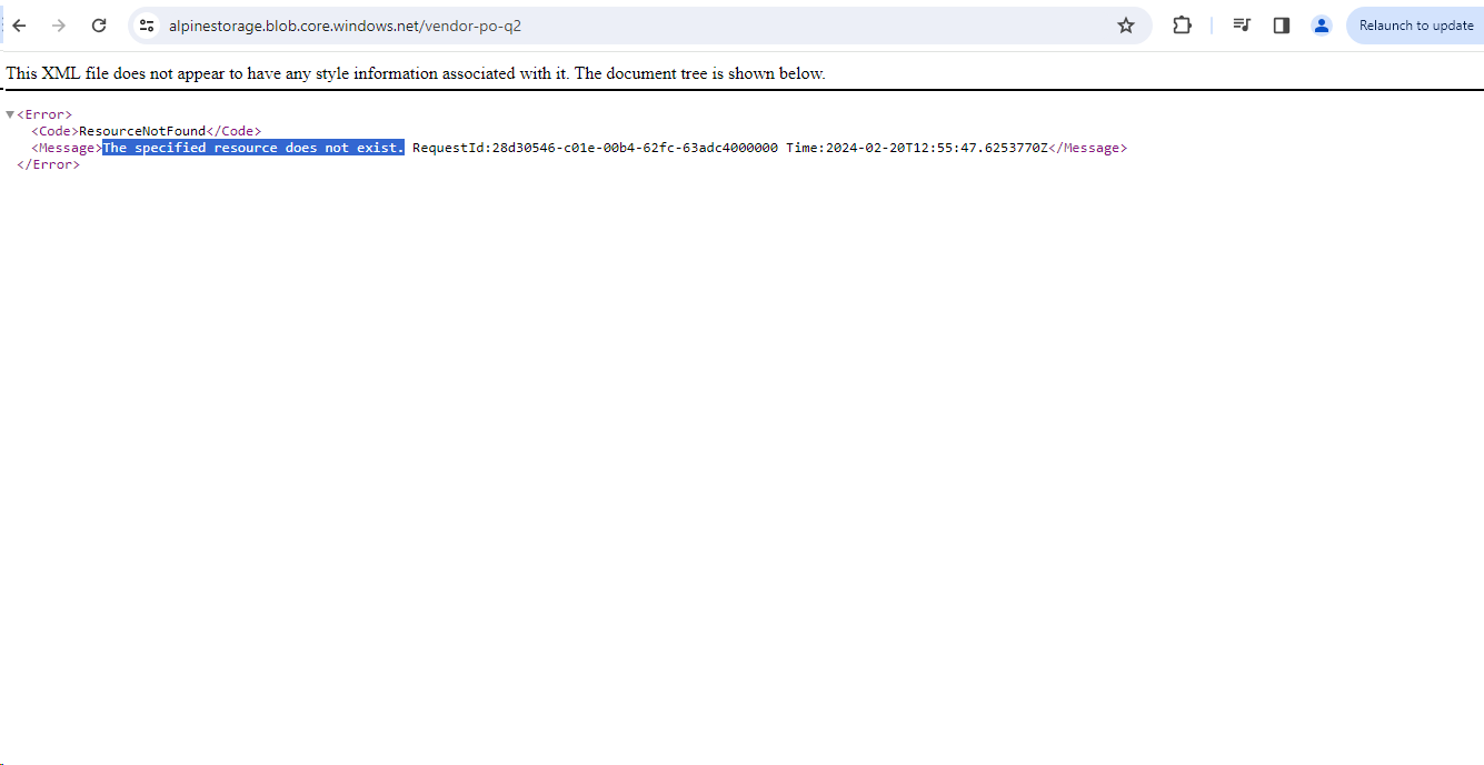 ContentSourceNotAccessible: Content is not accessible: Cannot access ...