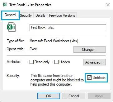 I need to unblock an excel file so I can use macros - Microsoft Q&A