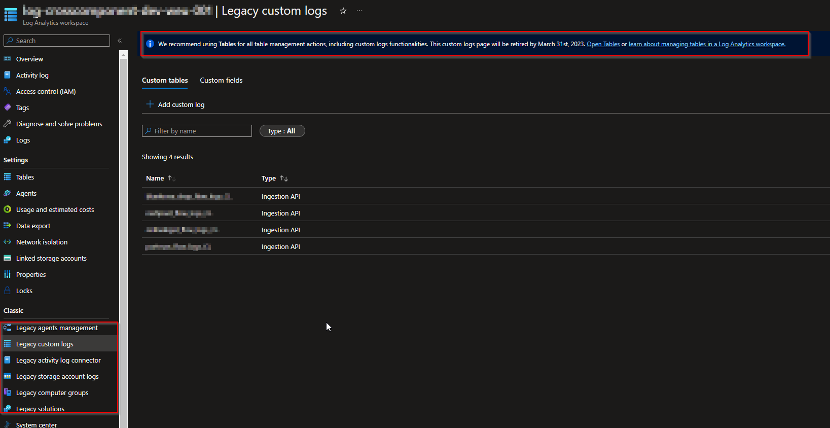 How do's the retirement off custom logs page on the 31st march, 2023 ...