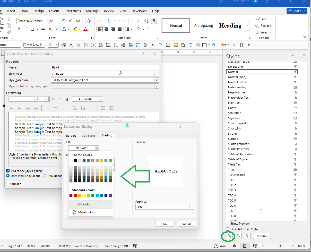 Can you create a shading format in word? - Microsoft Q&A