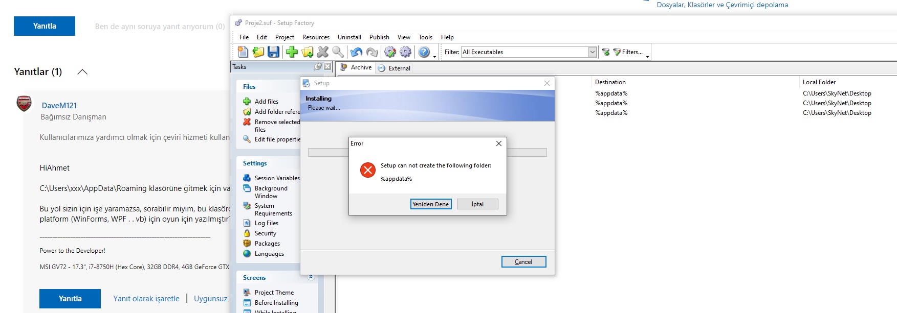 AppData Klasörüne Kurulum - Microsoft Q&A