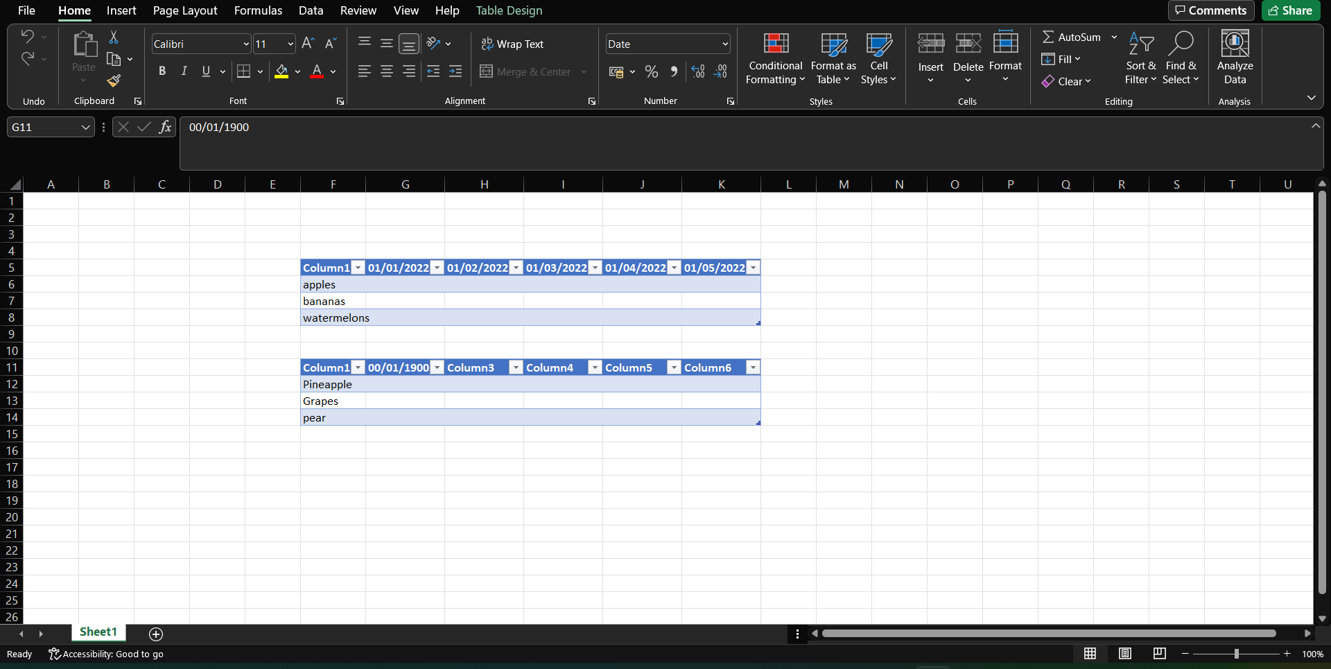 Excel table lagging with a table header cell - Cell reference doesn't ...