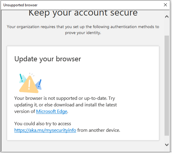 Renewing SCCM CMG Secret Key - Error Unsupported Browser - Microsoft Q&A