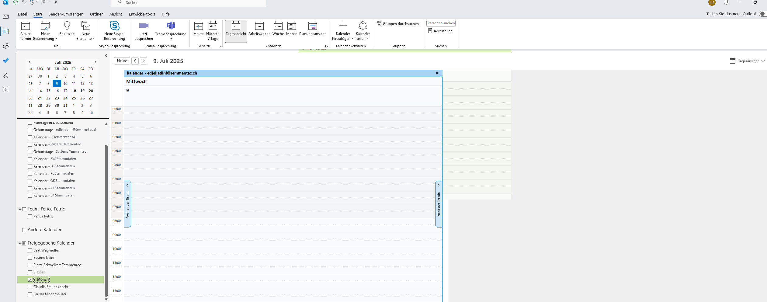 Outlook Calendars View problem - Microsoft Q&A