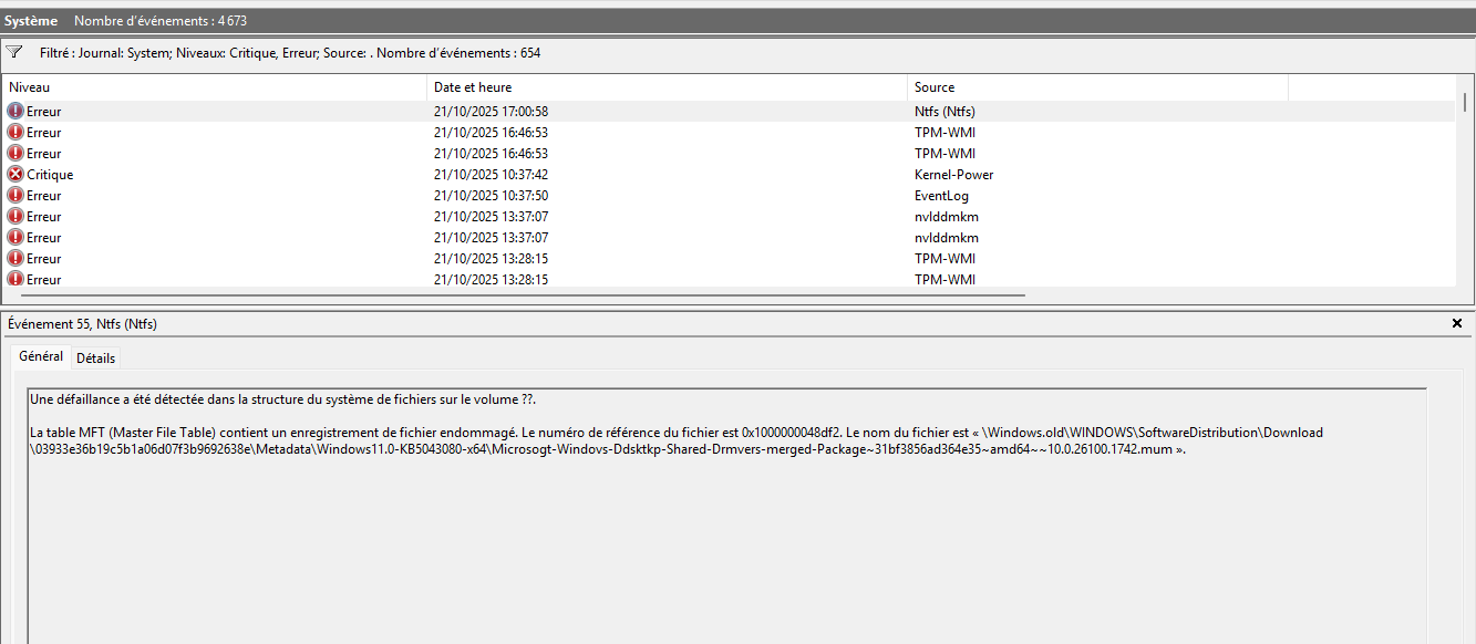 Having black screen when gpu is sollicited and windows logs - Microsoft Q&A