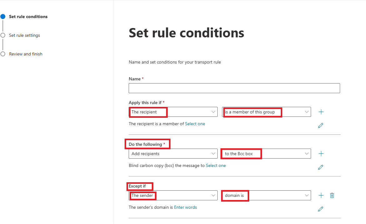 Compilation of the transportation rule. - Microsoft Q&A