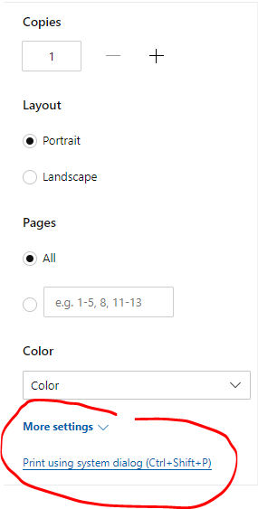 "Paper Type" settings when printing in Microsoft Edge - Microsoft Q&A