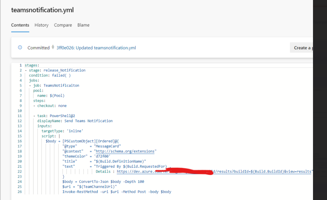Better message card in teams to show build output - Microsoft Q&A