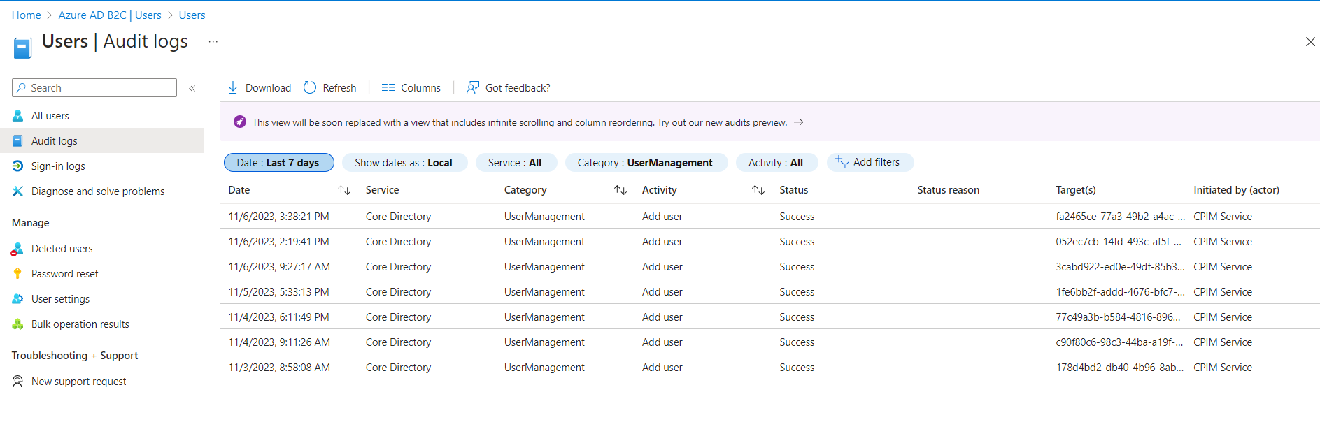 Azure active directory B2C sign in logs - Microsoft Q&A