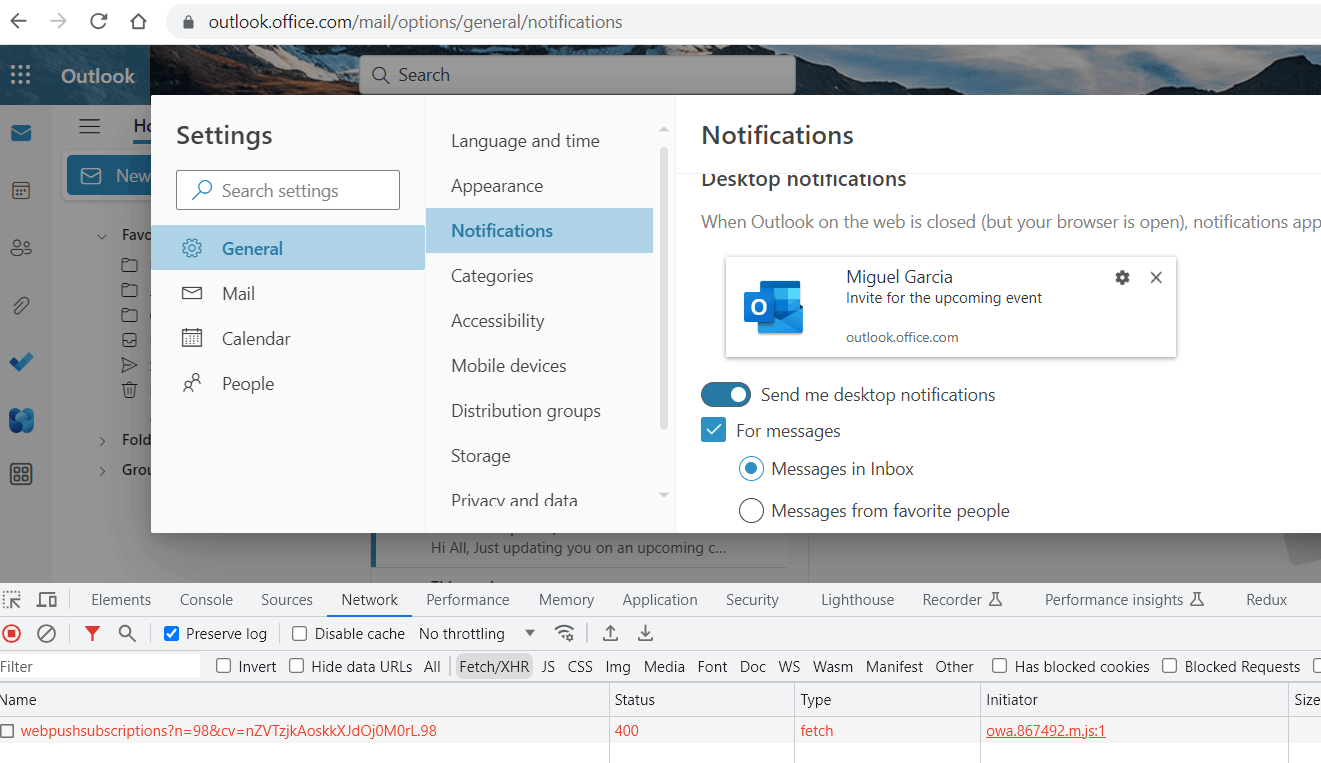 Do not have desktop notifications in Outlook Web - Microsoft Q&A