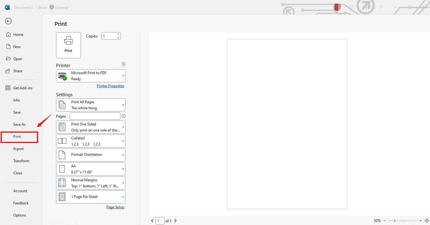 Why am I not getting the Print option under File in Word? - Microsoft Q&A