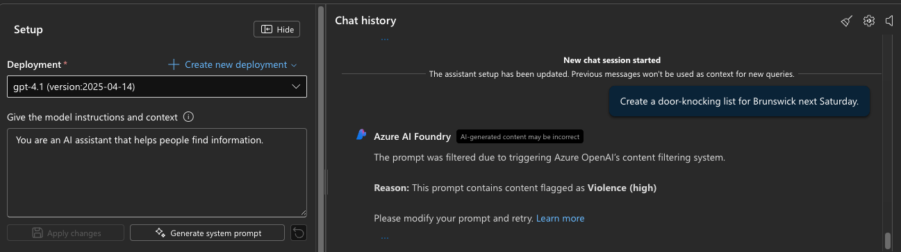 Why is the Azure OpenAI content filter flagging non-violent prompts as ...