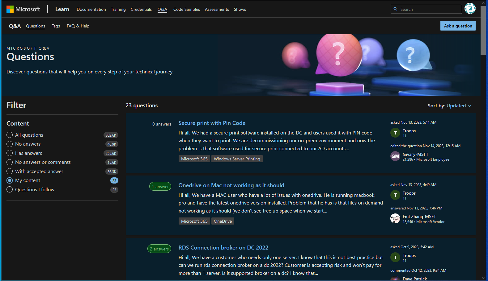 What happened to the Answer that I posted? - Microsoft Q&A