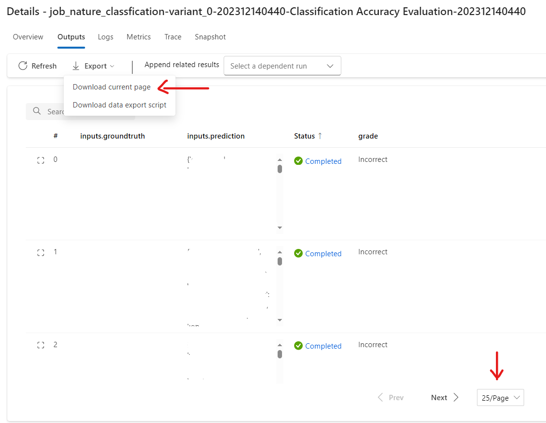 How To Display More Than 25 Rows Data Per Page In Azure Promptflow