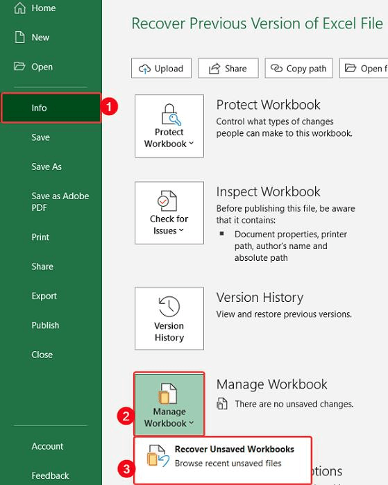 Is there any way to restore a recent version of an Excel file if you've restored a very old one ...