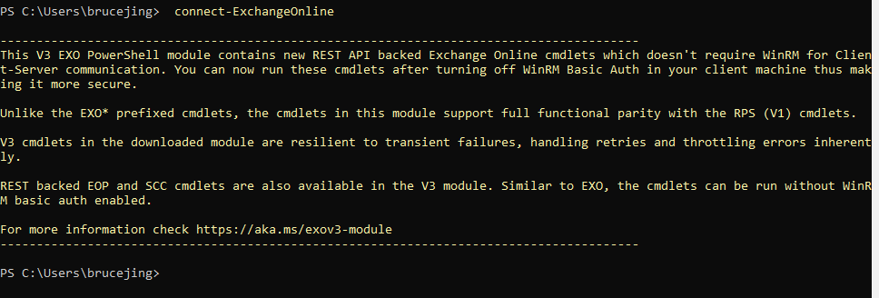 Unable to execute Connect-ExchangeOnline - Microsoft Q&A