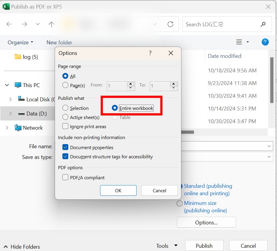 I can't do Save as PDF in Excel. I can export, but that doesn't allow me to save multiple tabs ...